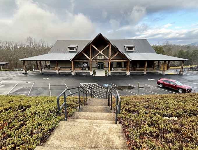 Copperhead Lodge embraces that classic mountain architecture where every beam and timber tells you to slow down and breathe deeply.