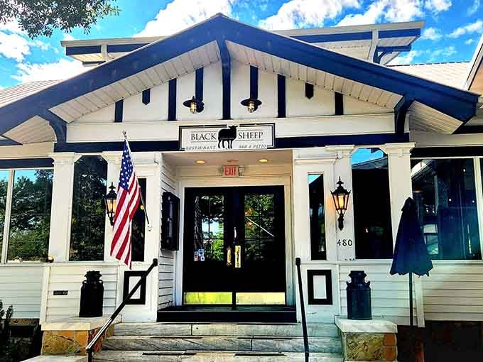 The Black Sheep's farmhouse charm makes you want to go inside even before you know what they're serving for dinner.