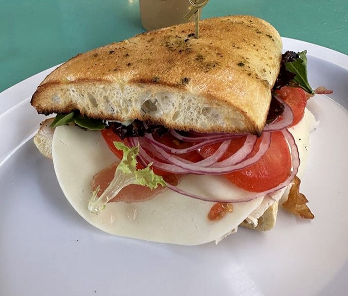 The Turkey Club arrives stacked higher than your expectations, which is saying something when you're already this hungry.