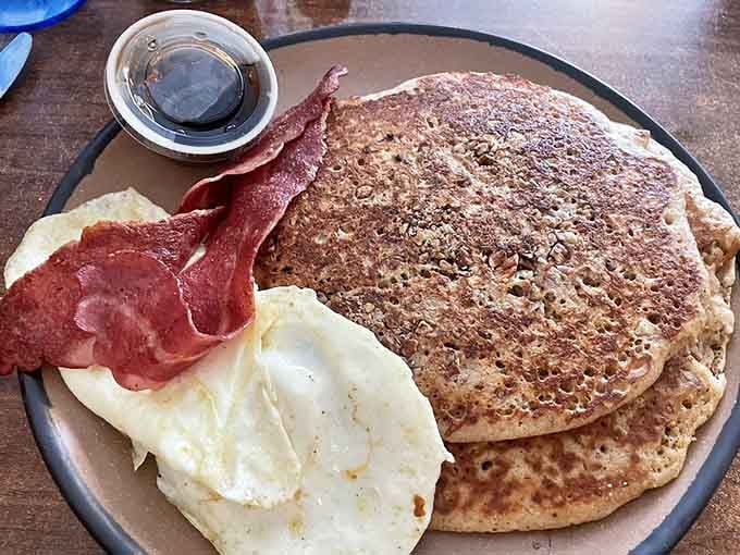 These golden pancakes with bacon prove that sometimes the simple pleasures are the most satisfying ones.