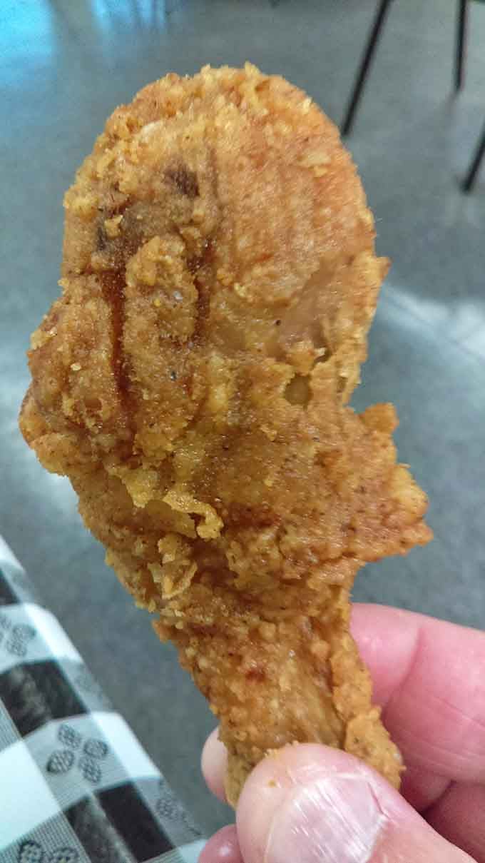 That golden crust on perfectly fried chicken could make a vegetarian reconsider their life choices momentarily.