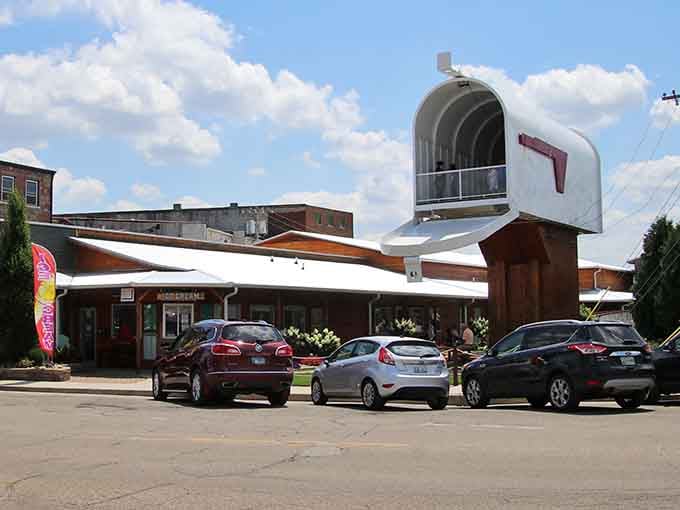 You'll need a forklift to check this mailbox, but at least you'll never miss it driving by.