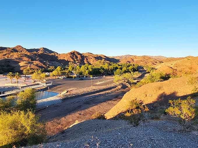 Golden hour turns the desert landscape into something straight out of a Western movie dream sequence.