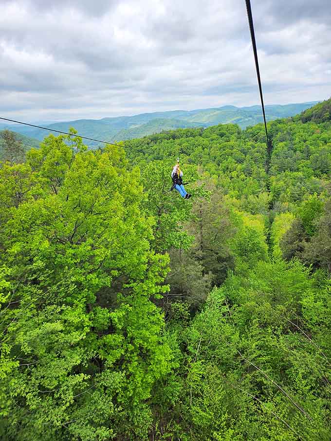 Ziplining over the valley delivers thrills that'll have you whooping like a kid on Christmas morning again.