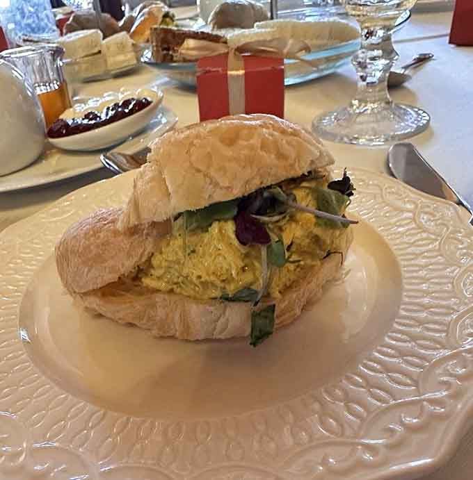 This isn't just a sandwich&mdash;it's a fluffy croissant packed with curried chicken that belongs in a food magazine.