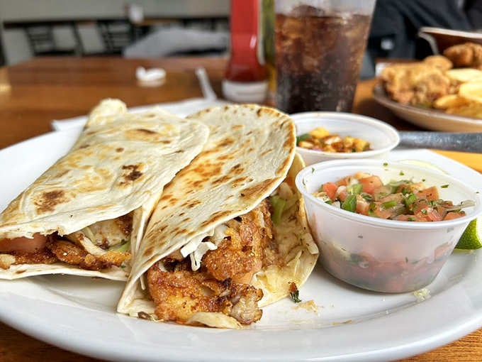 These fish tacos bring California vibes to Oregon shores, wrapped in tortilla perfection and possibility.