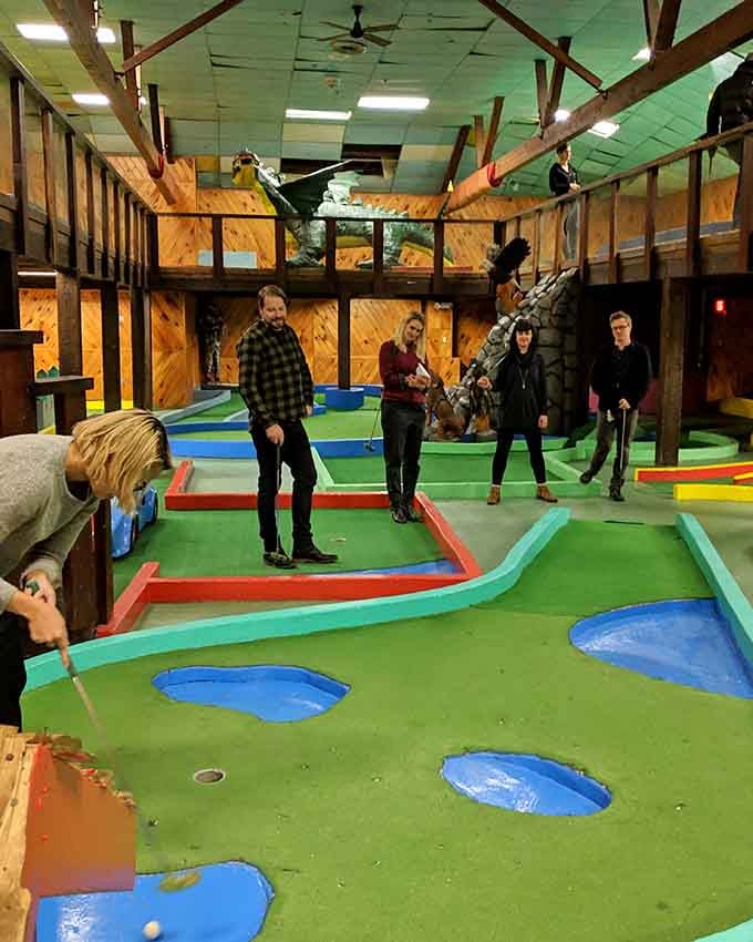 Mini golf adds another dimension to your visit, because sometimes you need a break from the lanes.