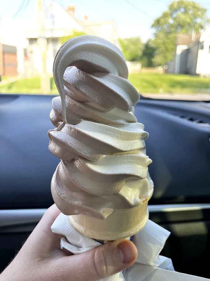 That perfect swirl proves some things in life really can achieve flawless balance, unlike your last attempt at yoga.