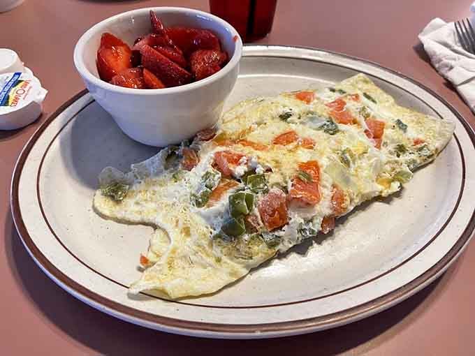 This omelet is stuffed with more vegetables than your doctor recommends and tastes infinitely better than anything healthy should.