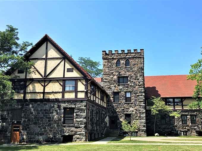 Stone and timber architecture that looks like someone actually cared about craftsmanship when they built it.