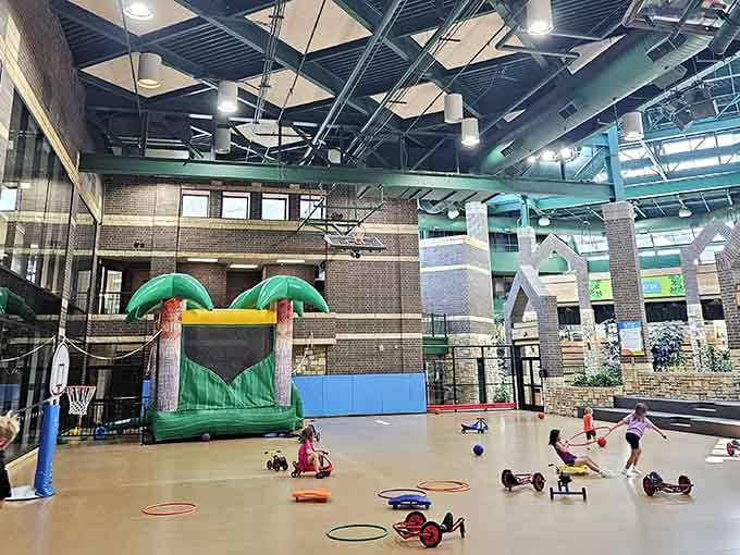 Open play space meets organized chaos, and somehow everyone leaves happy, exhausted, and ready for an early bedtime.