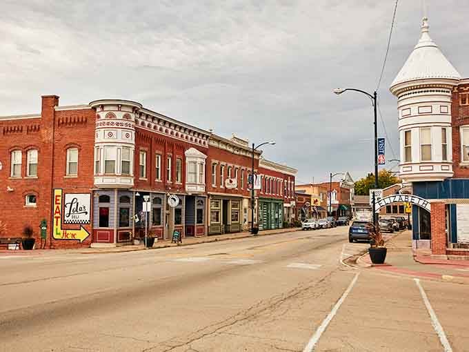 Victorian architecture meets Midwest practicality on a street that Instagram wishes it could replicate but never will.