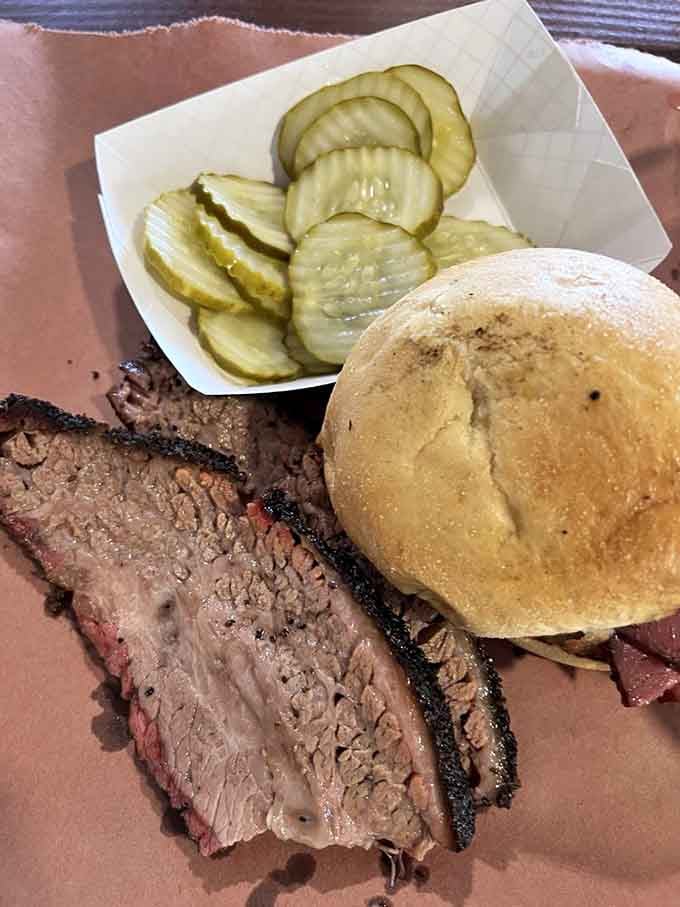 That cross-section reveals layers of smoky perfection that would make a geologist weep with professional envy and hunger.