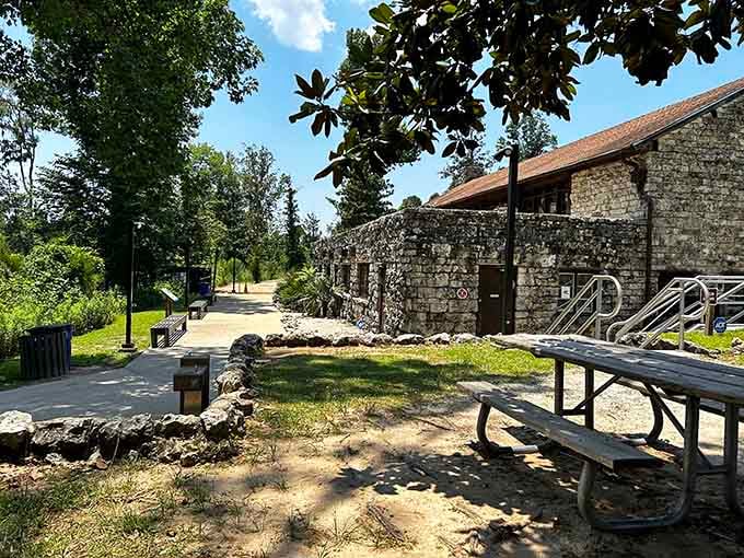 After exploring underground wonders, these picnic tables offer the perfect spot to process what you just witnessed below.