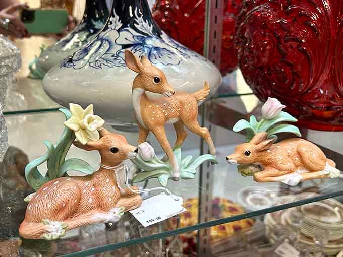 Ceramic deer figurines bringing woodland whimsy to your shelves, no hunting license required for these beauties.