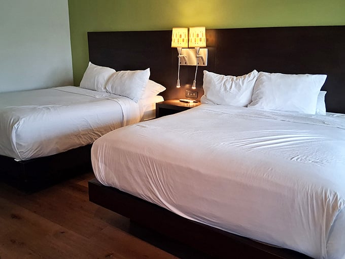 Two beds mean twice the comfort in rooms where retro meets contemporary without any awkward introductions.