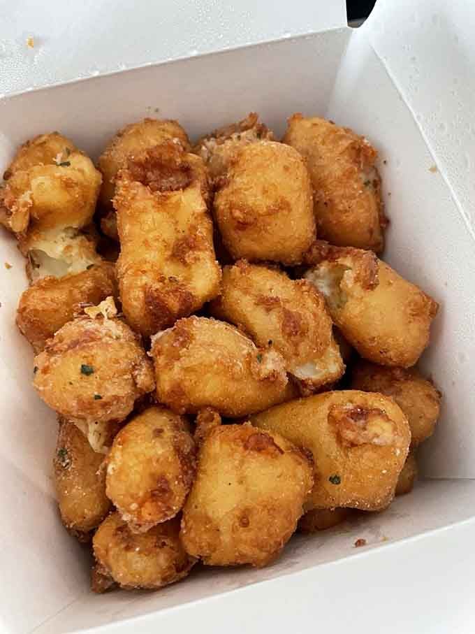 Golden cheese curds fried to crispy-melty perfection, Wisconsin's greatest export now thriving beautifully in the City of Brotherly Love.