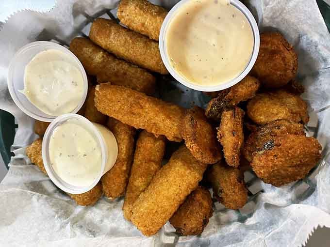 Fried pickles with creamy dipping sauce deliver that addictive crunch-and-tang combo that keeps you reaching for more.