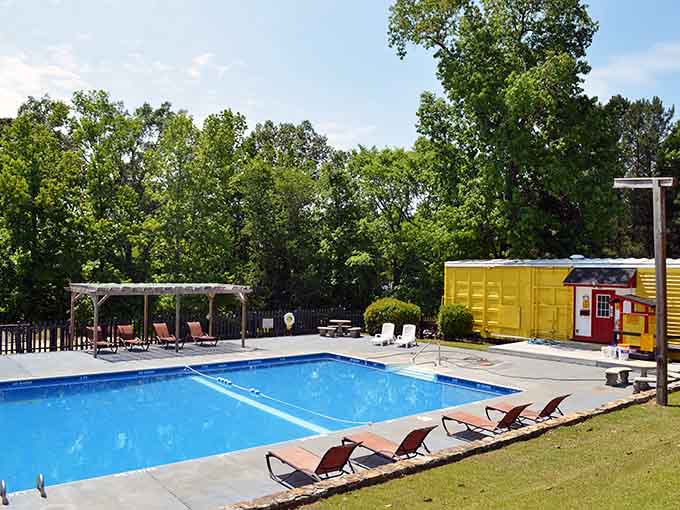 The community pool offers a refreshing alternative when the lake feels too ambitious and you just want to float lazily.