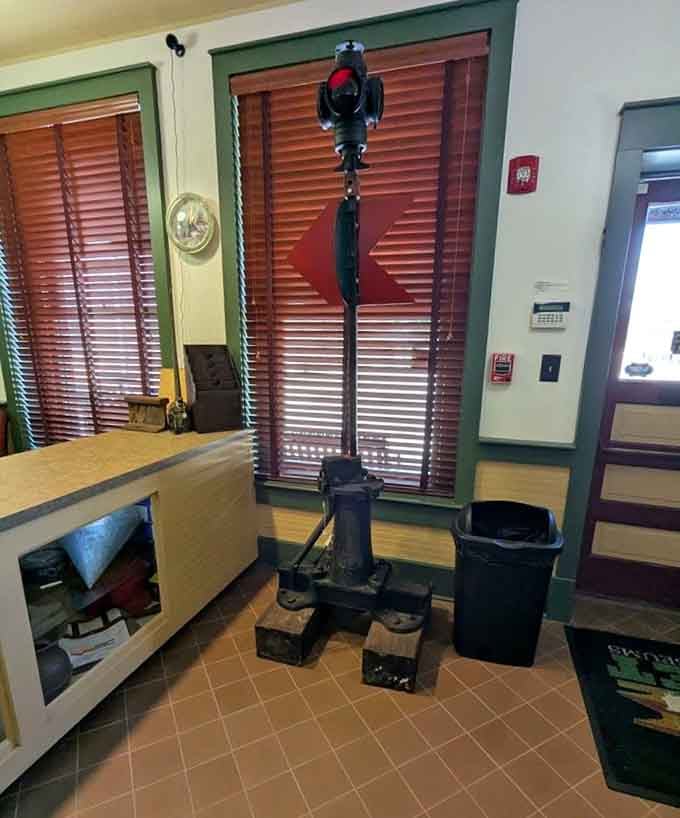 That vintage switch stand controlled which direction trains traveled, basically the GPS of the 1800s without satellites.