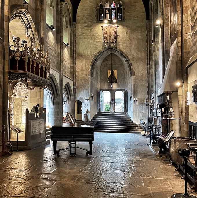 The Great Hall where pipe organs meet stone floors and your living room suddenly feels embarrassingly small.