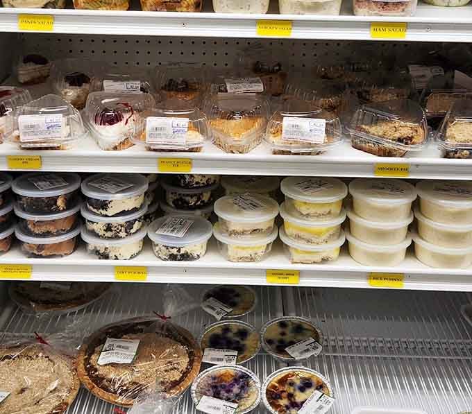 The dessert case showcases pies and cakes that could make a grown adult weep tears of pure, unadulterated joy.