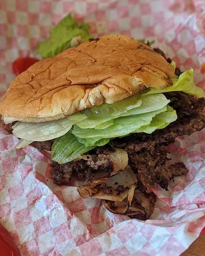 Lettuce, tomato, and those gorgeous caramelized edges&mdash;this burger understands the assignment and aces the test every single time.