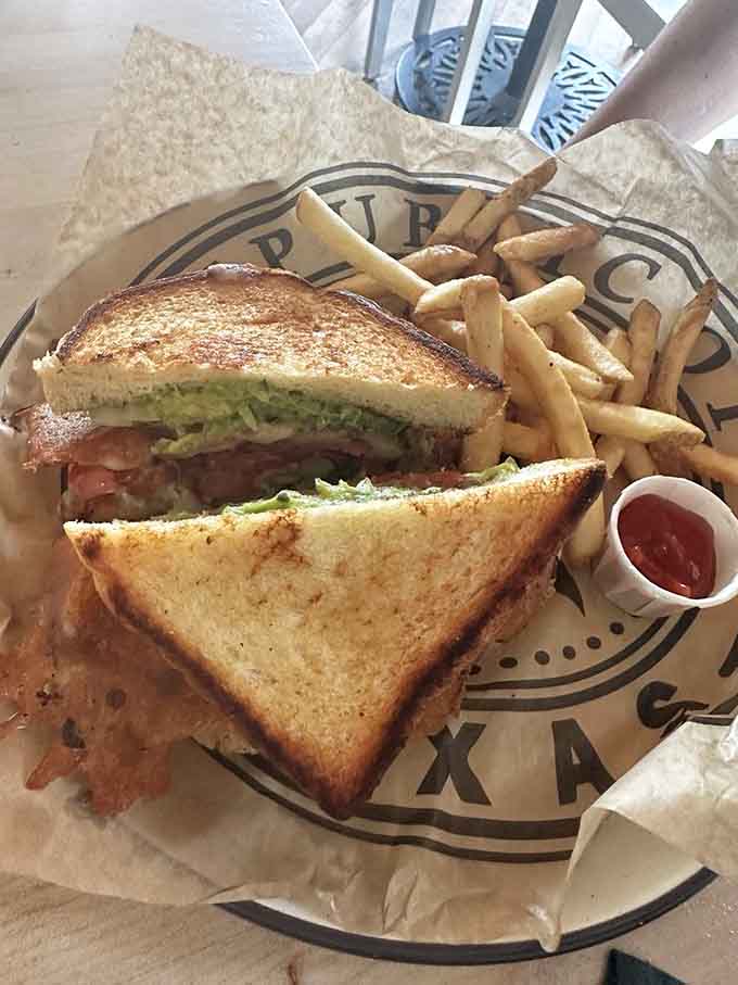 The Texas BLT takes a classic and supersizes it with avocado and attitude, making ordinary sandwiches look downright boring.