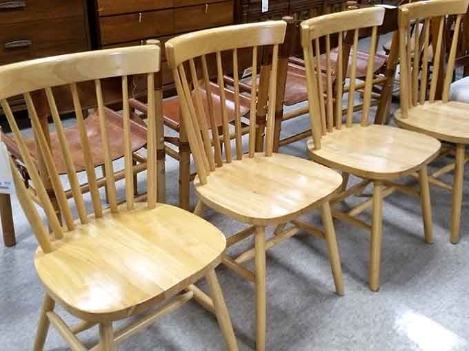 These solid wood chairs have supported more family dinners than they'll ever get credit for, honestly.