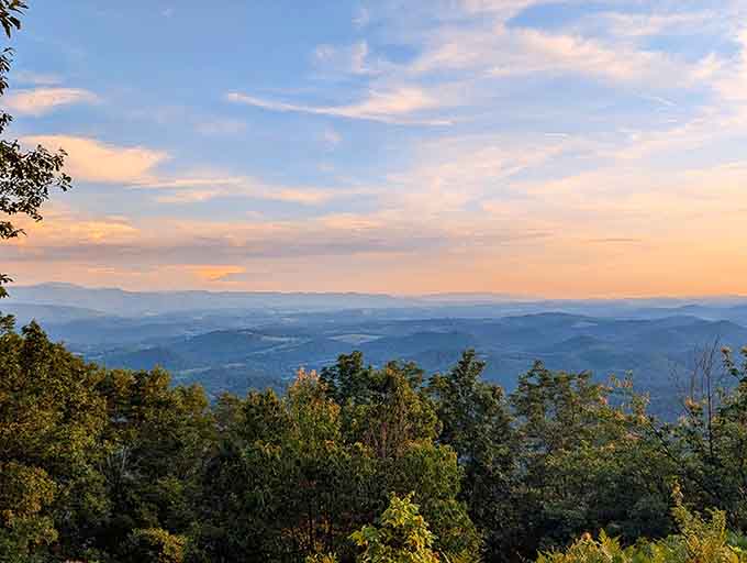 Sunset views from Molly's Knob that make every uphill step worth the effort and then some.