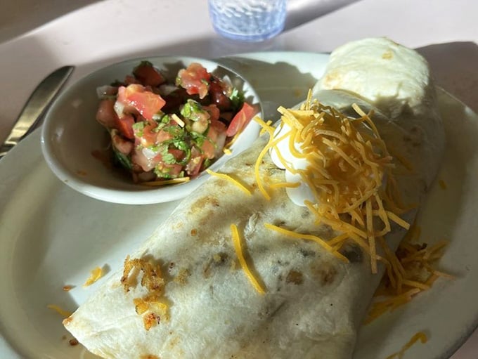 A breakfast burrito so packed with goodness, it's basically a warm, delicious hug wrapped in a tortilla.