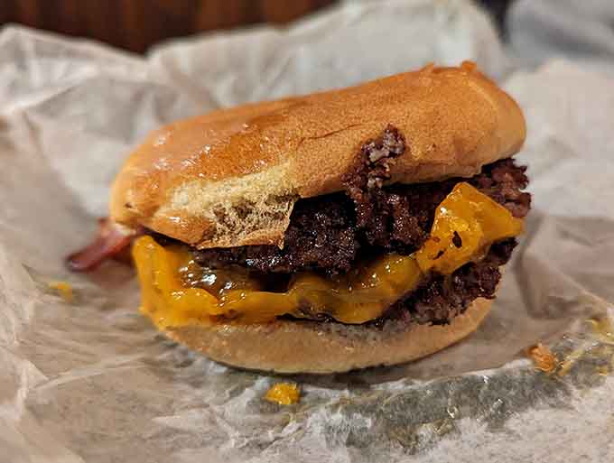 A bacon cheeseburger so perfectly constructed it deserves its own display case at the Smithsonian.