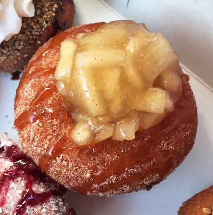 Apple pie filling on a donut is the kind of genius thinking that makes mornings worth waking up for.