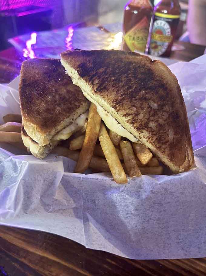 The ghost pepper grilled cheese: melted, gooey, and daring you to test your heat tolerance limits.