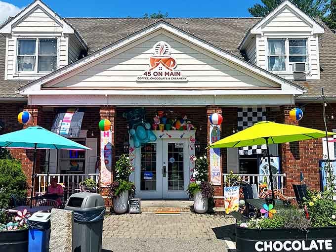 When ice cream calls for celebration, 45 On Main answers with colors brighter than a summer carnival midway.