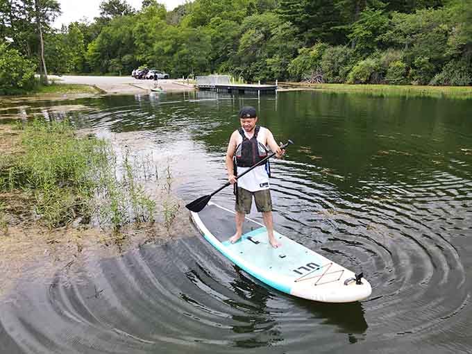 Paddleboarding on these pristine waters beats any gym membership, and the view's infinitely better too.
