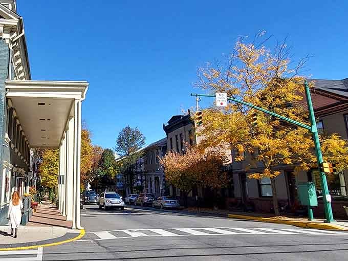 Autumn paints Market Street in golden hues, turning an ordinary stroll into a scene worthy of a Hallmark movie.