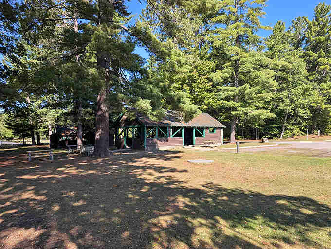 The pavilion stands ready for family reunions, offering shelter and shade without demanding you mortgage your future for it.