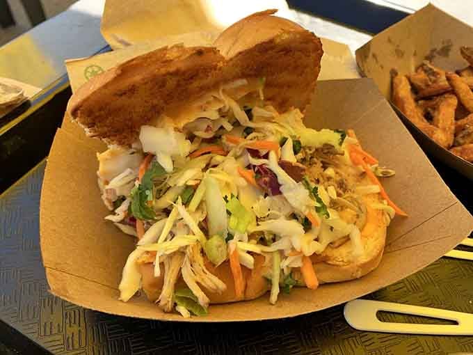 Sweet rolls cradling savory pork in a flavor combination that just makes sense, you know?