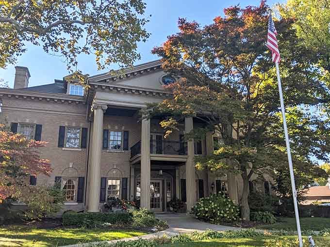 The Hostess House's grand columns and stately presence remind you that Marion once had serious money and excellent taste.