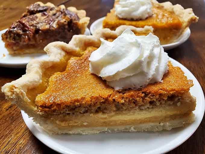 That pumpkin chess pie with its cloud of whipped cream is basically autumn captured in flaky, delicious form.