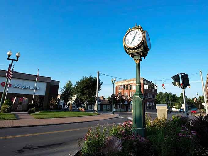 This street clock stands as a reminder that time moves differently when you're not constantly stressed about money.