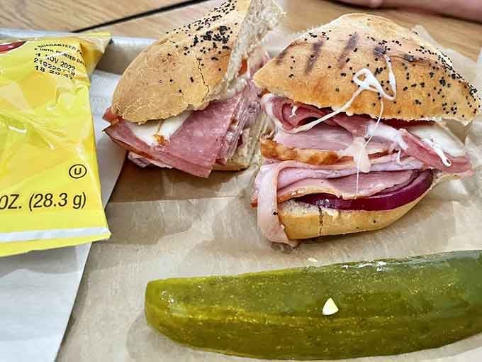 This perfectly toasted and hearty meal is served alongside fresh sides, making it a wonderful choice for a delicious lunch.