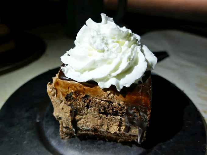 The Pastry of the Castle arrives with chocolate layers and whipped cream, a sweet ending fit for kings.