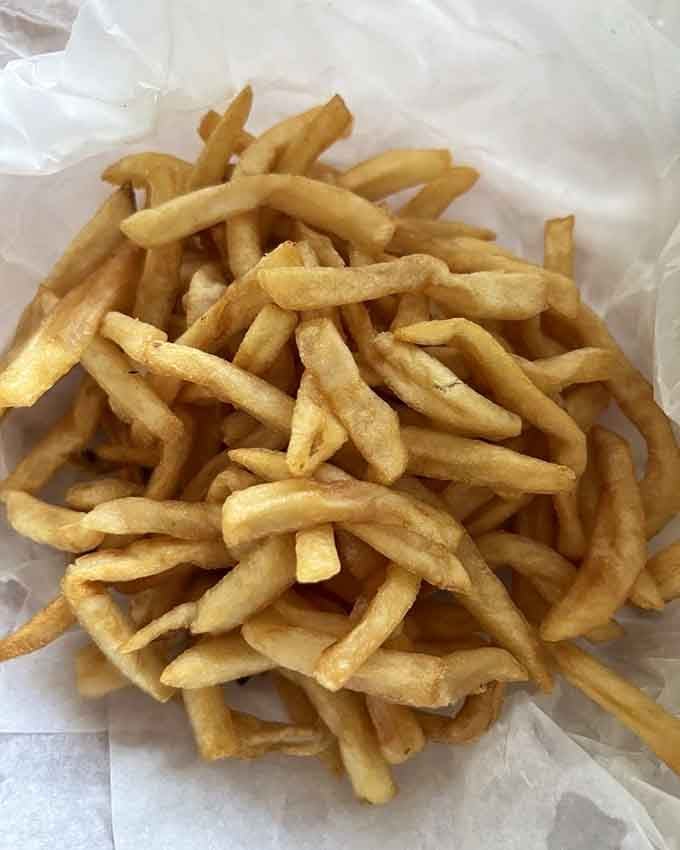 Simple, hot, perfectly salted fries that prove you don't need truffle oil to achieve potato perfection here.