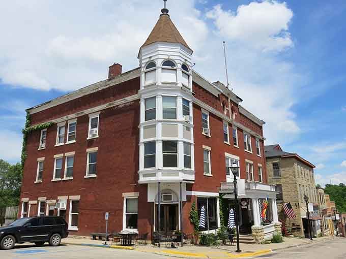 This corner beauty with its distinctive turret has watched over Mineral Point for generations, collecting stories and possibly a few spirits.