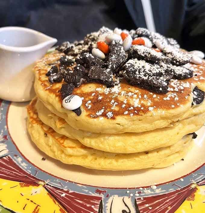 These pancakes topped with cookies and cream are basically childhood dreams made breakfast-appropriate and totally acceptable.
