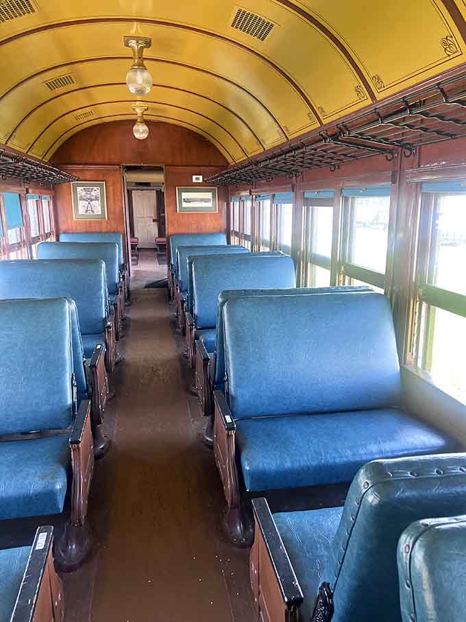 Those blue vinyl seats have cradled generations of passengers, each one softer than an airplane seat could ever dream of being.