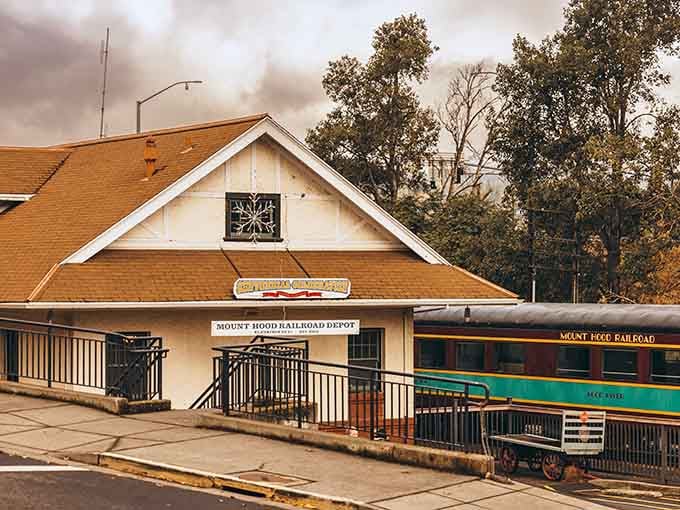 The depot welcomes travelers with small-town charm and big-mountain views, exactly as train stations were meant to do.