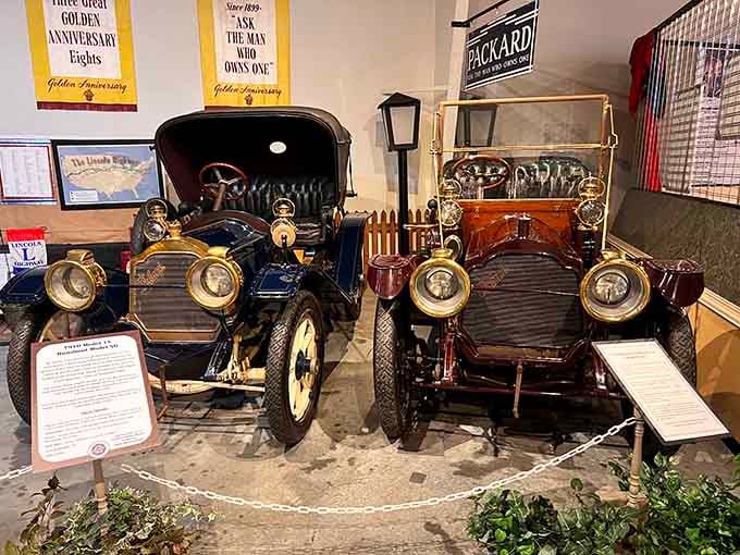 Brass lamps and vintage charm on these early touring cars transport you to motoring's golden age.